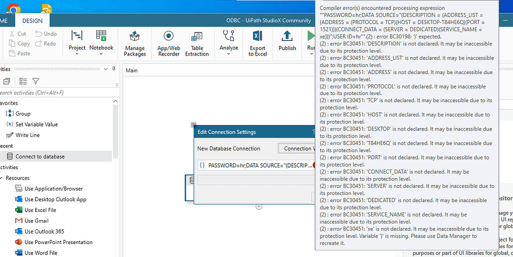 While edit a connection settings for connecting with oracle, facing ... While edit a connection settings for connecting with oracle, facing ...