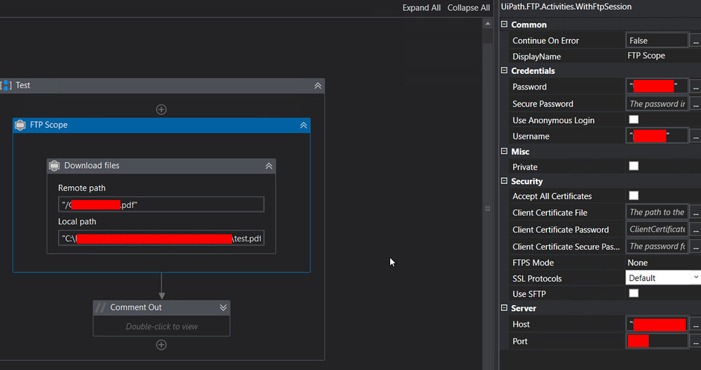FTP File download error - Activities - UiPath Community Forum