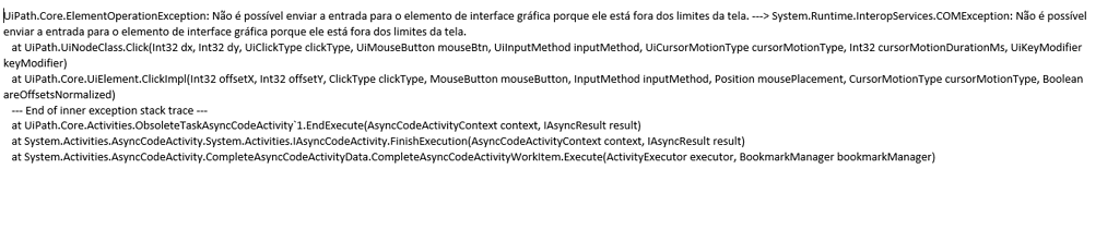 Cannot send input to the GUI element because it is outside the screen boundaries - Robot ...