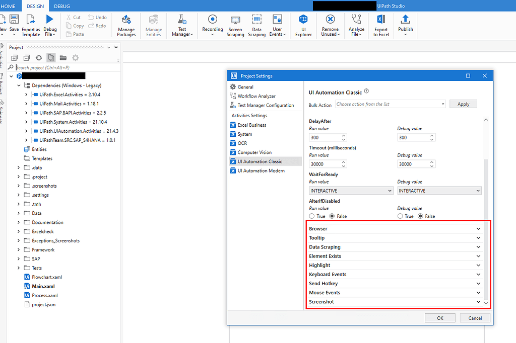 How update Project Settings UI Automation Classic - Studio - UiPath Community Forum