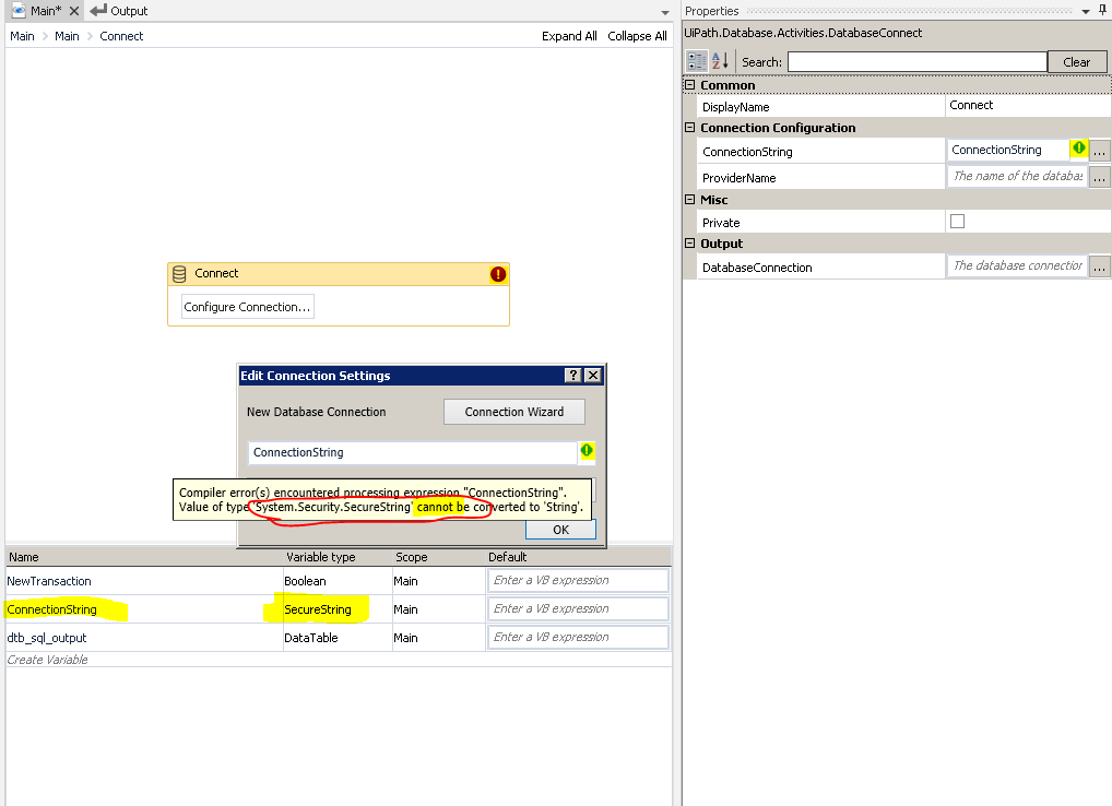 Database connection using connect activity - Help - UiPath Community Forum