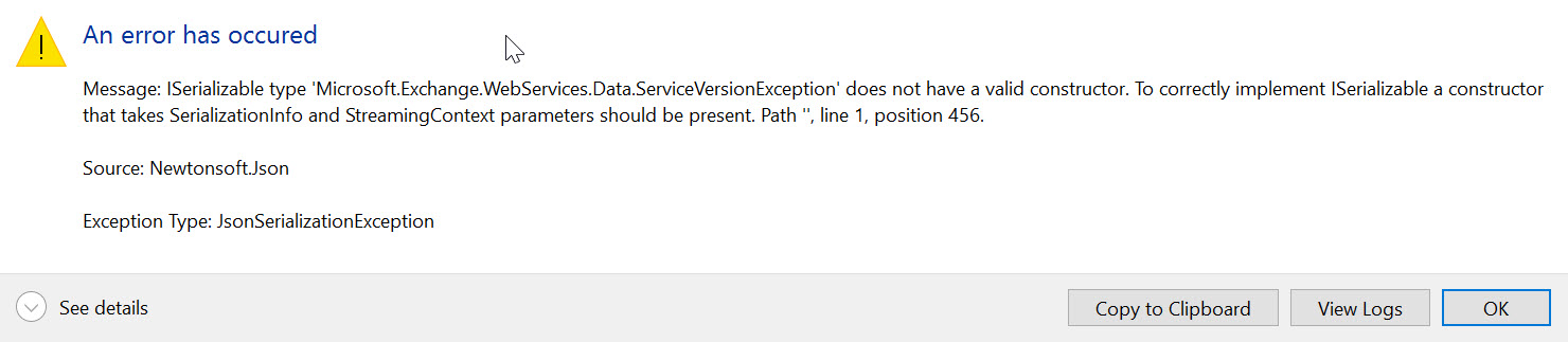 Exchange Error - Help - UiPath Community Forum
