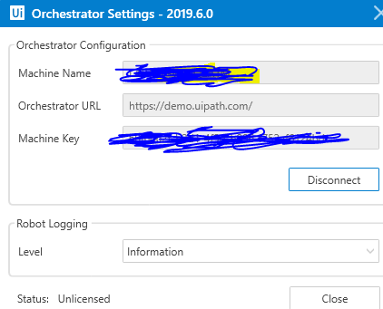 Robot Status is disconnected and Robot tray status show disconnected ...