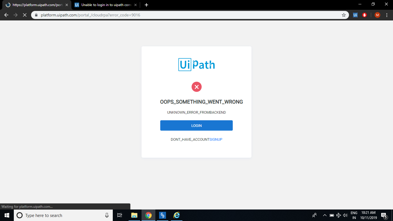 Unable to login in to uipath community edition - Help - UiPath ...