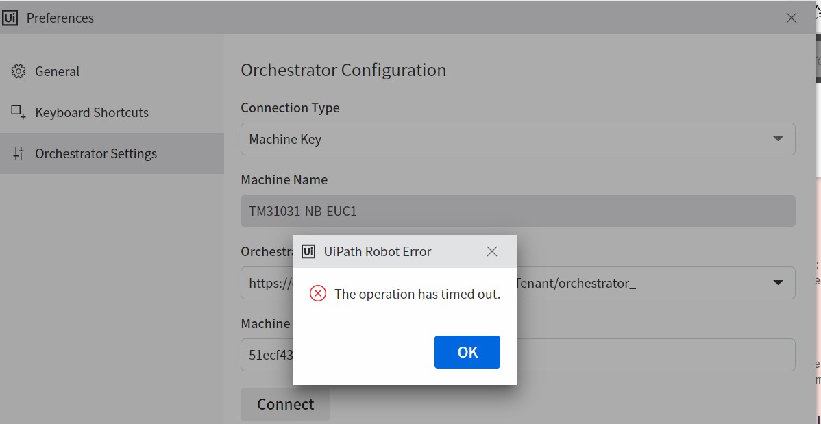 Unable to connect to Orchestrator Using UiPath Assistant - Orchestrator - UiPath Community Forum