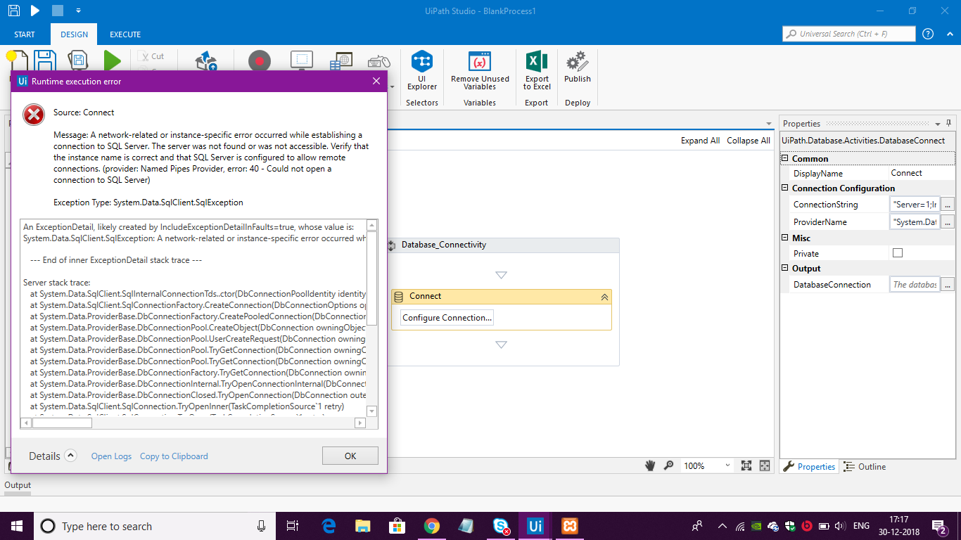 Unable to connect to local instance of mySQL database - Help - UiPath ...