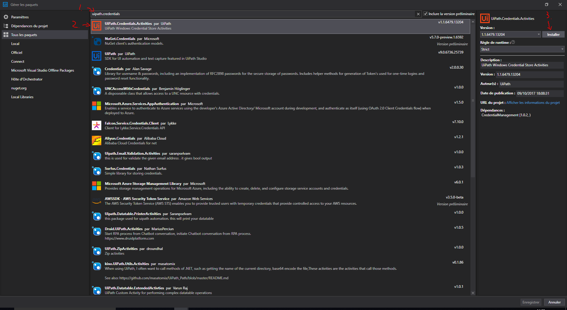 How to install credential activities on Robot machine - Assistant ...