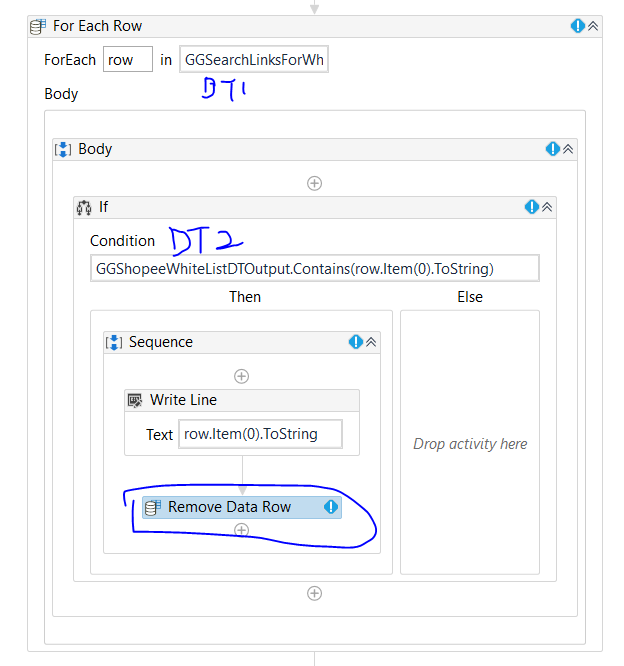 How To Remove A Data Row Based On A Condition In For Each Data Row Loop