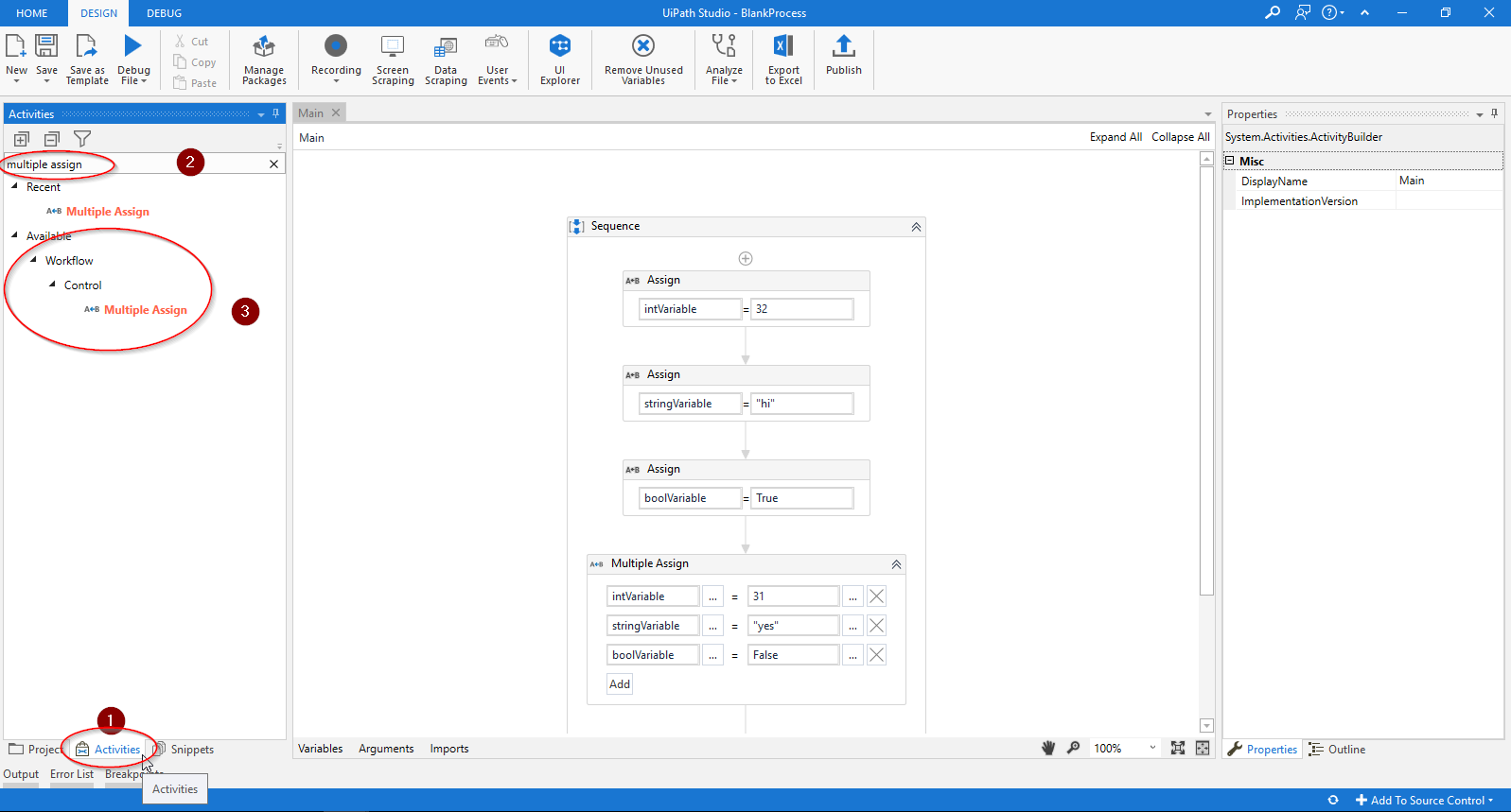 Multiple Assign - Tutorials - UiPath Community Forum