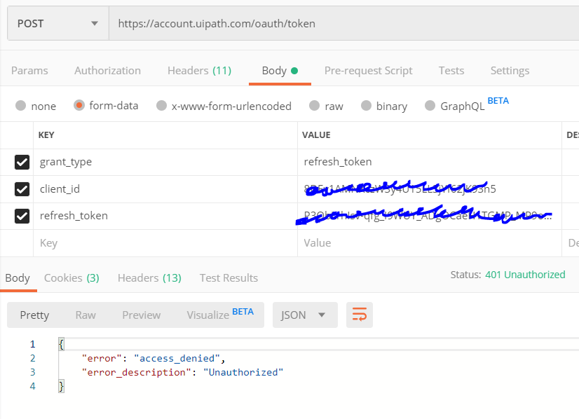 Unable To Authenticate Orchestrator Cloud Platfrom Api Connect Issue