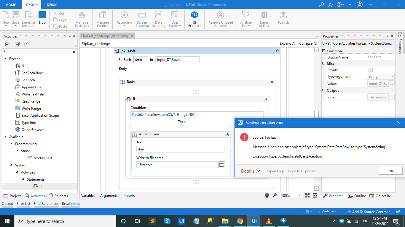 Filter Datatable Issue To Write In Text File Help Uipath Community Forum