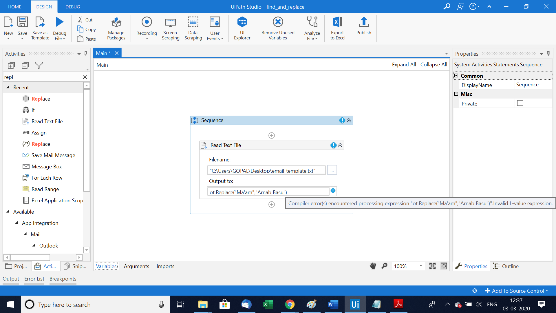 Replace Words In A Text File Studio UiPath Community Forum