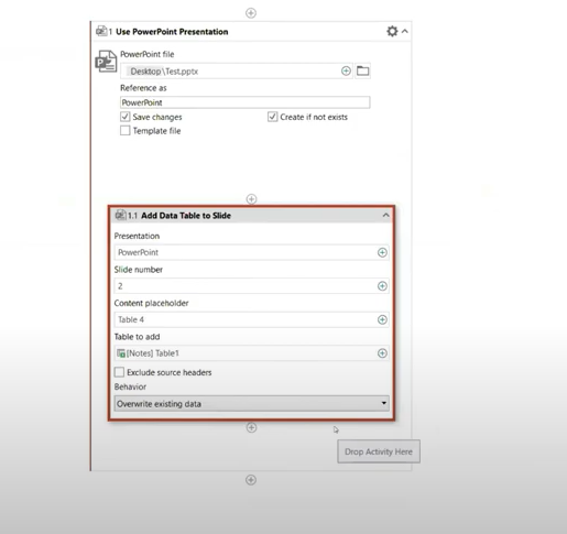 How To Keep Formatting When Adding Data Table To Slide StudioX 
