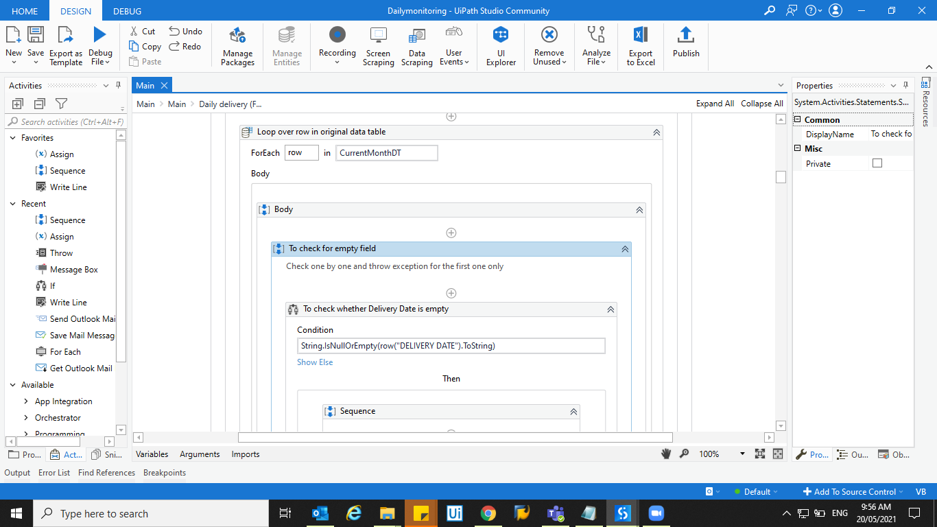 How To Detect For Empty Field In Excel And Throw An Error To Notify User Activities UiPath 