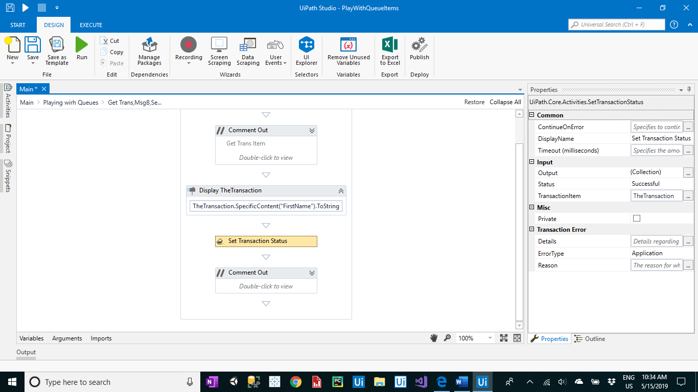 Set Transaction Item - Help - UiPath Community Forum