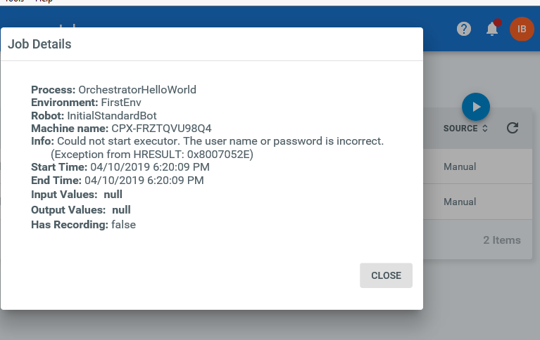 Error In Running My First Process In Orchestrator Help Uipath Community Forum