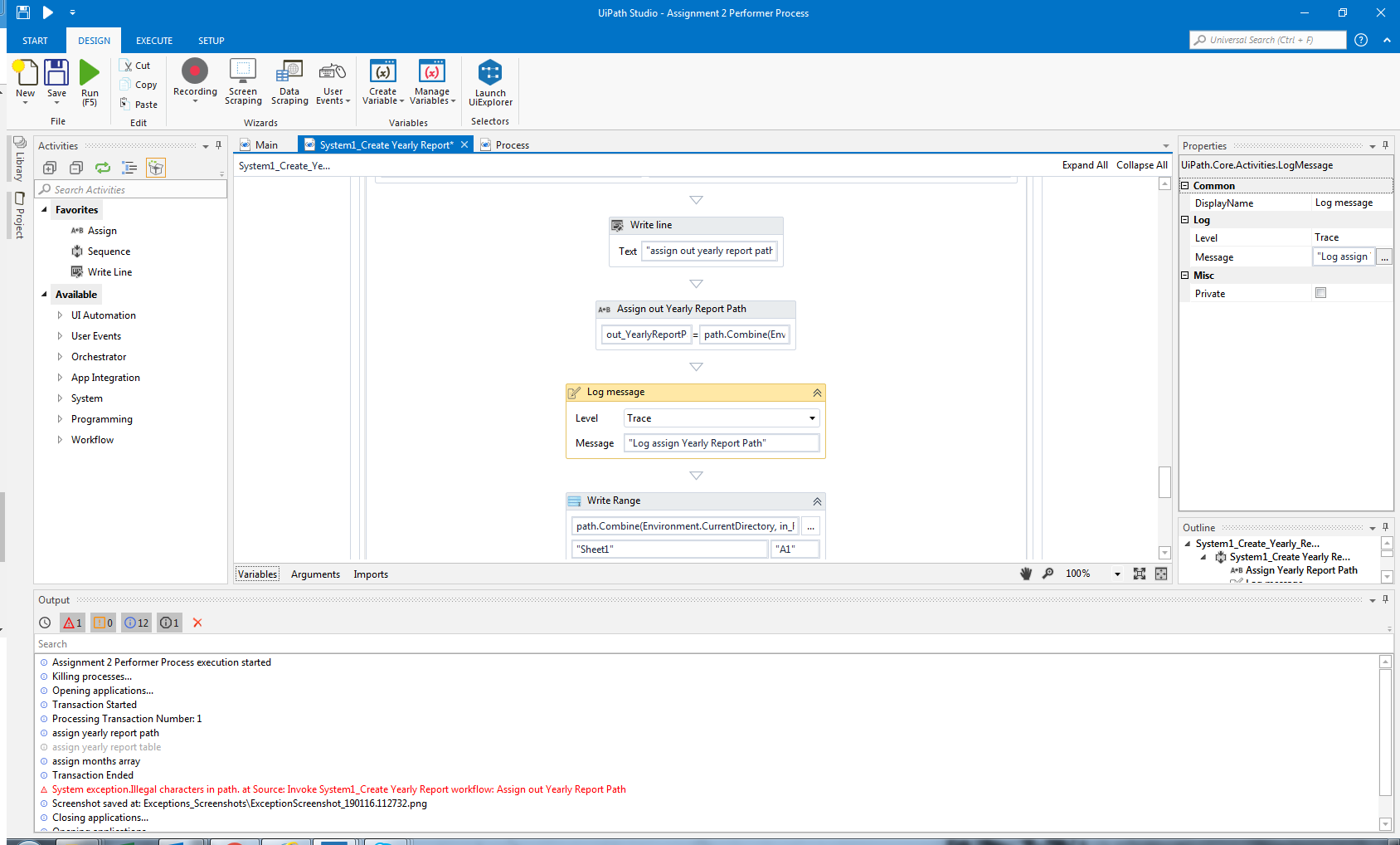 Assignment 2 Performer system exception illegal characters in path (create Yearly report ...