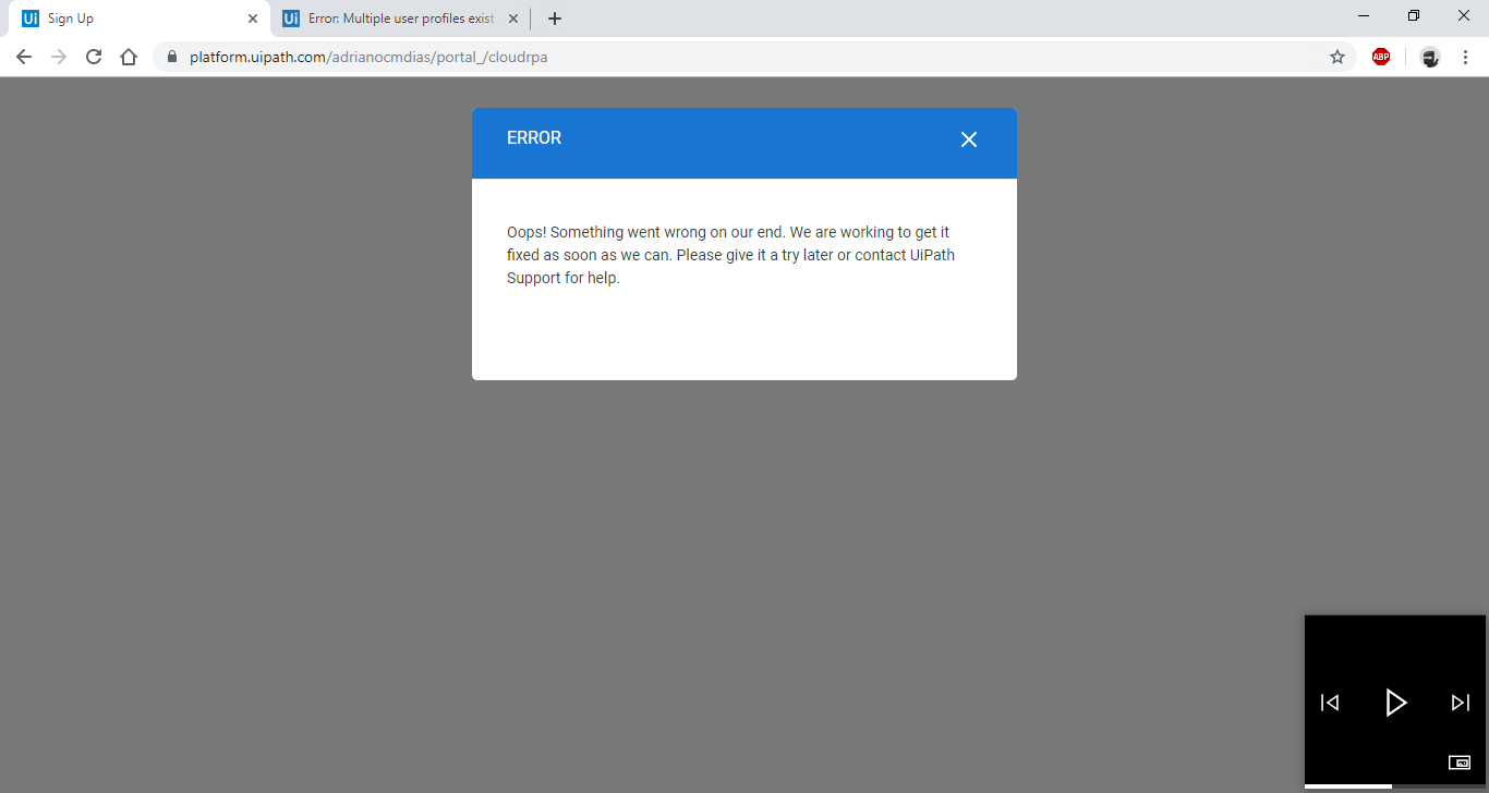 Error: Multiple user profiles exist - Help - UiPath Community Forum
