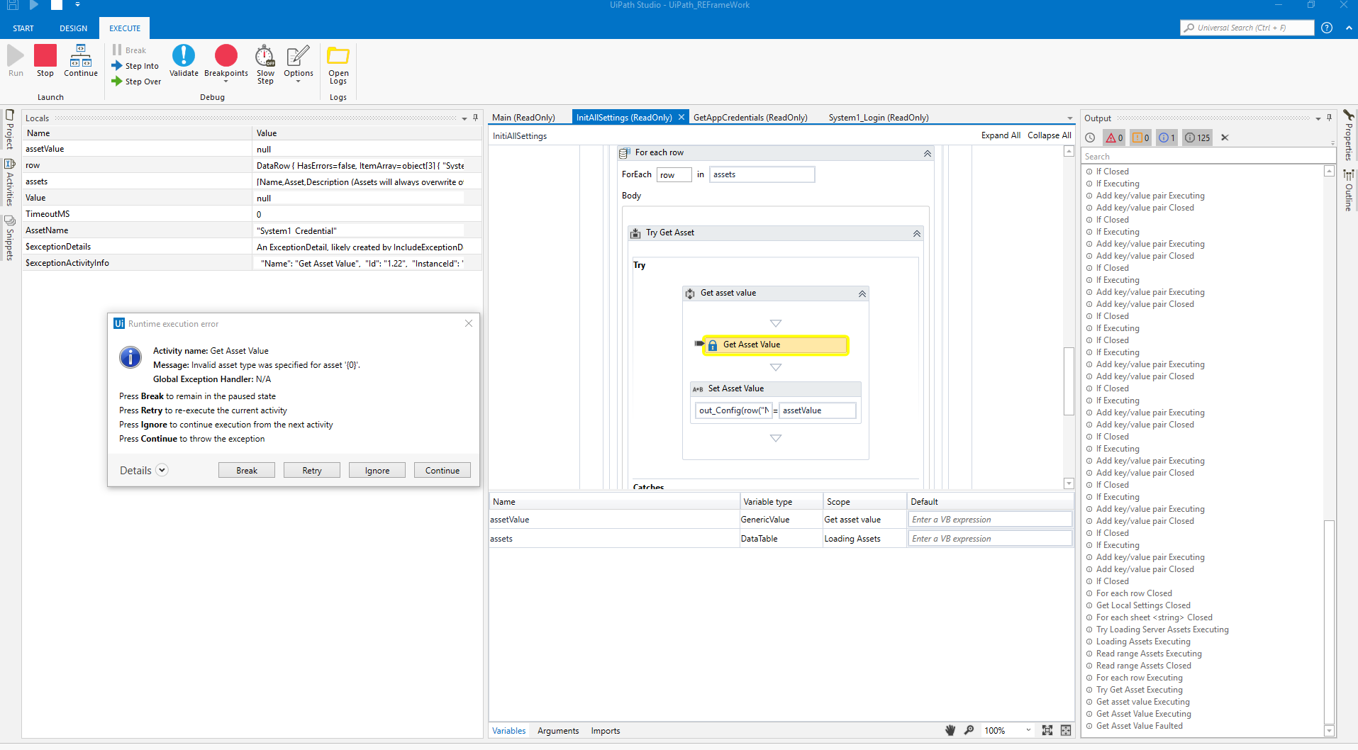 Uipath Loading Asset System1 Credential Failed Invalid Asset Type Was Specified For Asset {0