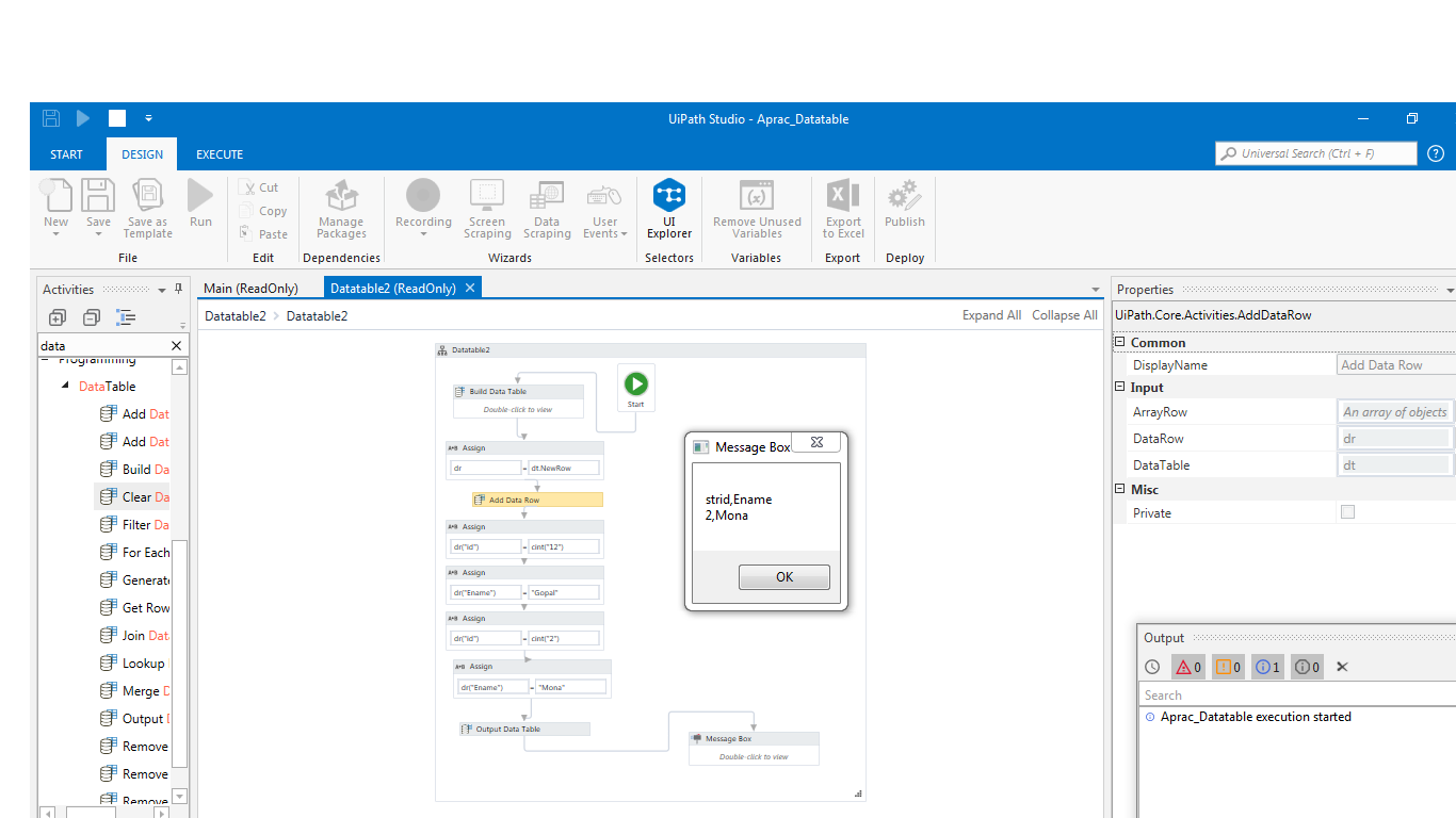 Error While Adding Multiple Datarows In Datatable Help Uipath Community Forum