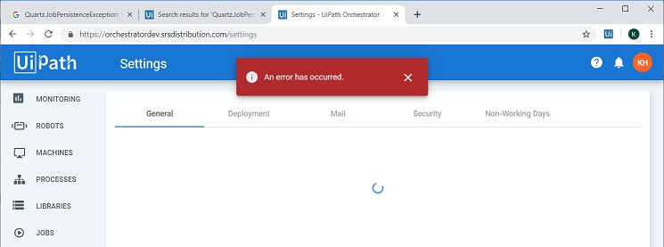 Quartz.JobPersistenceException: Couldn't retrieve calendar: Invalid object name - Help - UiPath ...