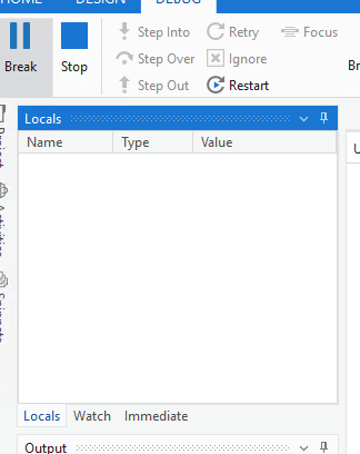 No values in the Locals, Immediate, Watch panels - Studio - UiPath ...