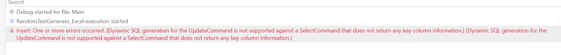 Insert Query Giving Error Insert One Or More Errors Occurred Dynamic Sql Generation For The