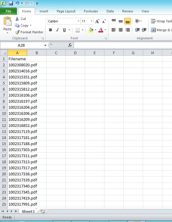 How To Get File Name Using While Loop And Write Into Existing Excel