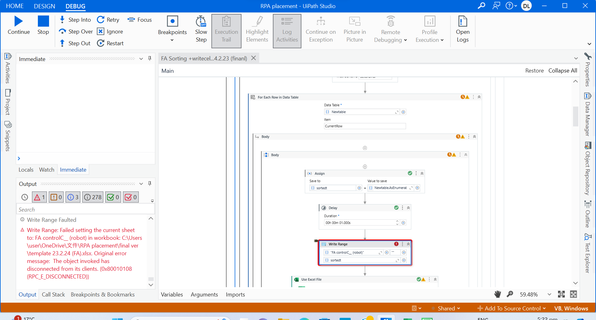 Error on Write cell - Studio - UiPath Community Forum