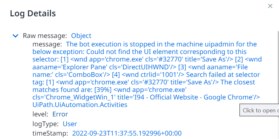 Getting Error In Unattended While Typeinto File Name In Vm Its Working Attended But Not
