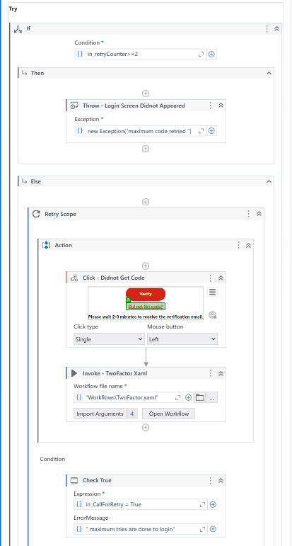 Throw Exception Retry Scope Runs Even After Exception Is Thrown Inside Pick Branch Activivty