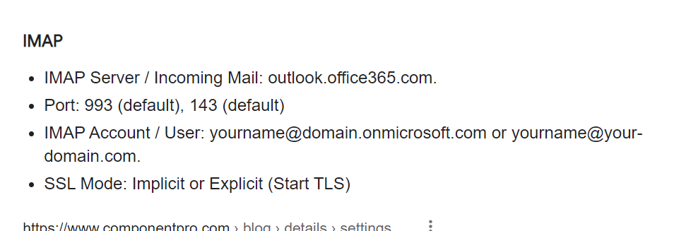 Get IMAP Mail Messages - The operation has timed out - Activities ...