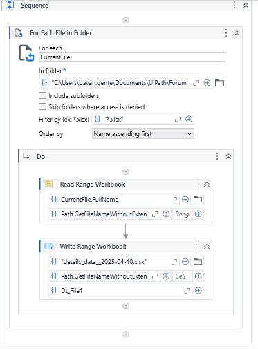 Merge multiple Excel files into a separate work sheets in single excel file - Studio - UiPath ...