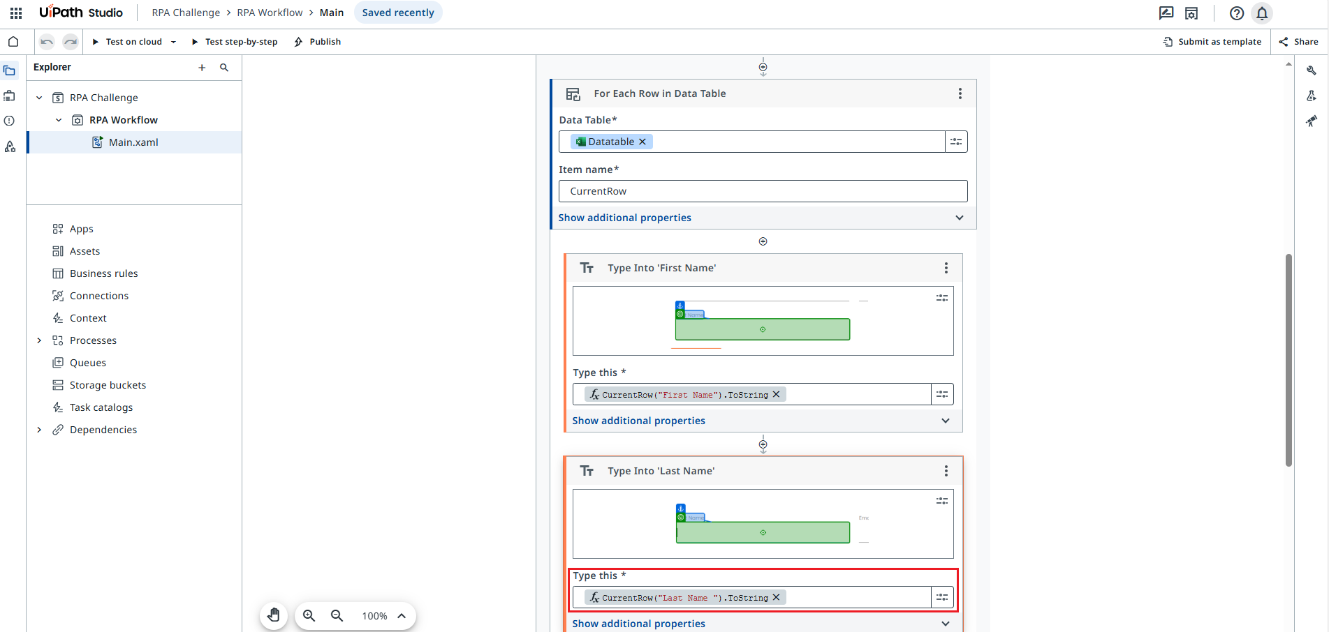 User interface automation with Studio Web - Practice - RPA Challenge ...
