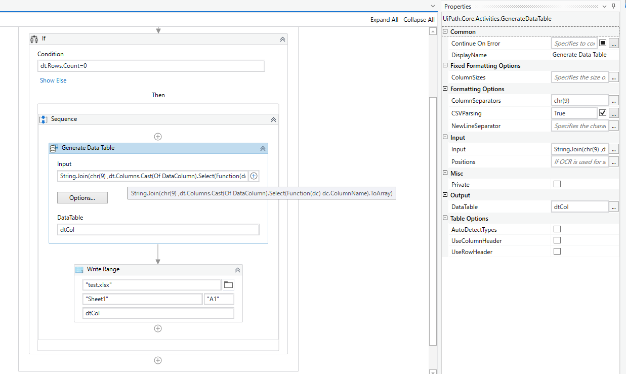 How To Write Only Column Names Of Datatable To Excel When Datatable Has