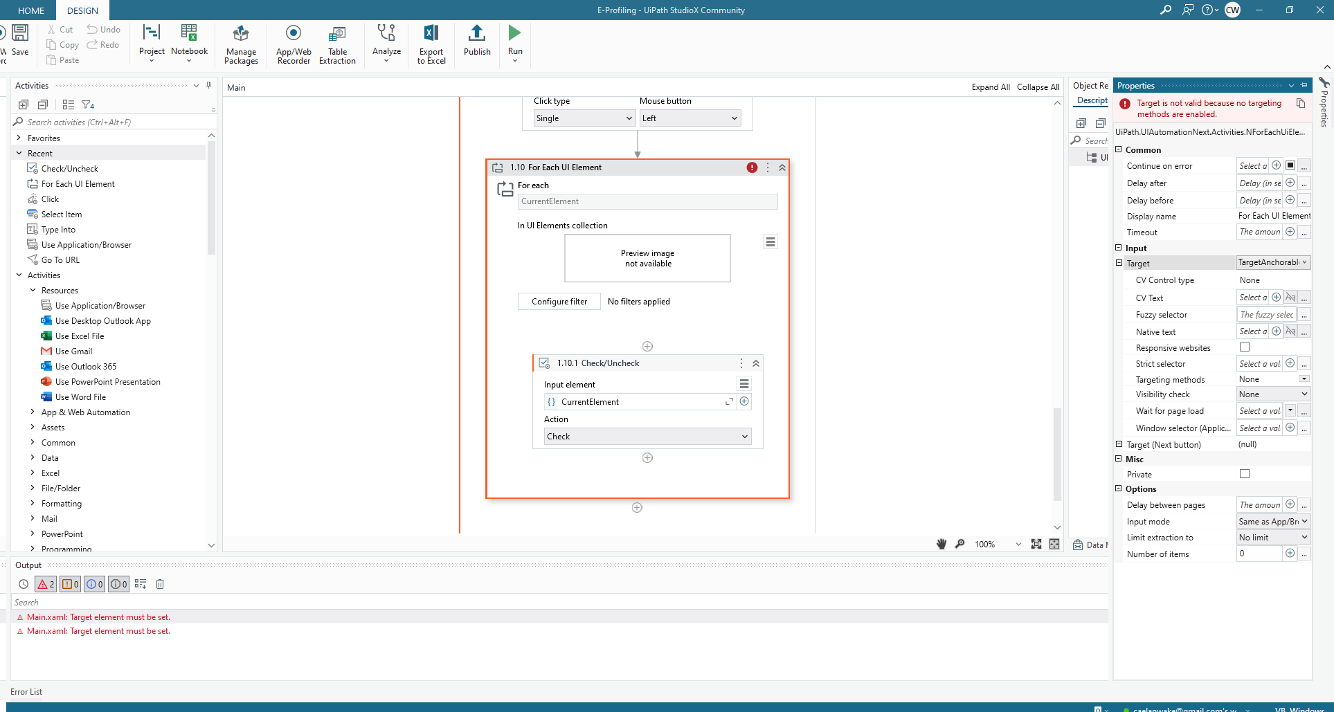 For Each UI Element Target Must be Set - StudioX - UiPath Community Forum