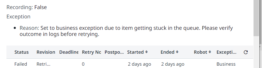 Why Did This Exception Occur The Item Is Getting Stuck In The Queue Orchestrator Uipath 