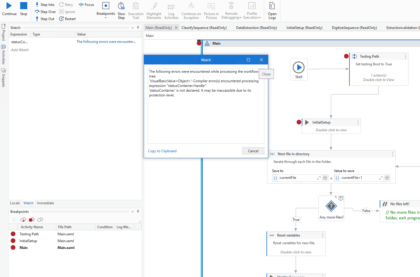 Unable to resolve Object reference error at startup - Studio - UiPath Community Forum