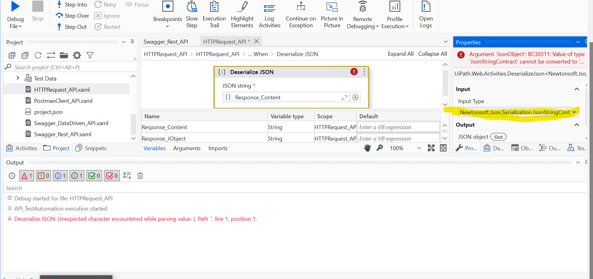JSON Deserilize error - Studio - UiPath Community Forum