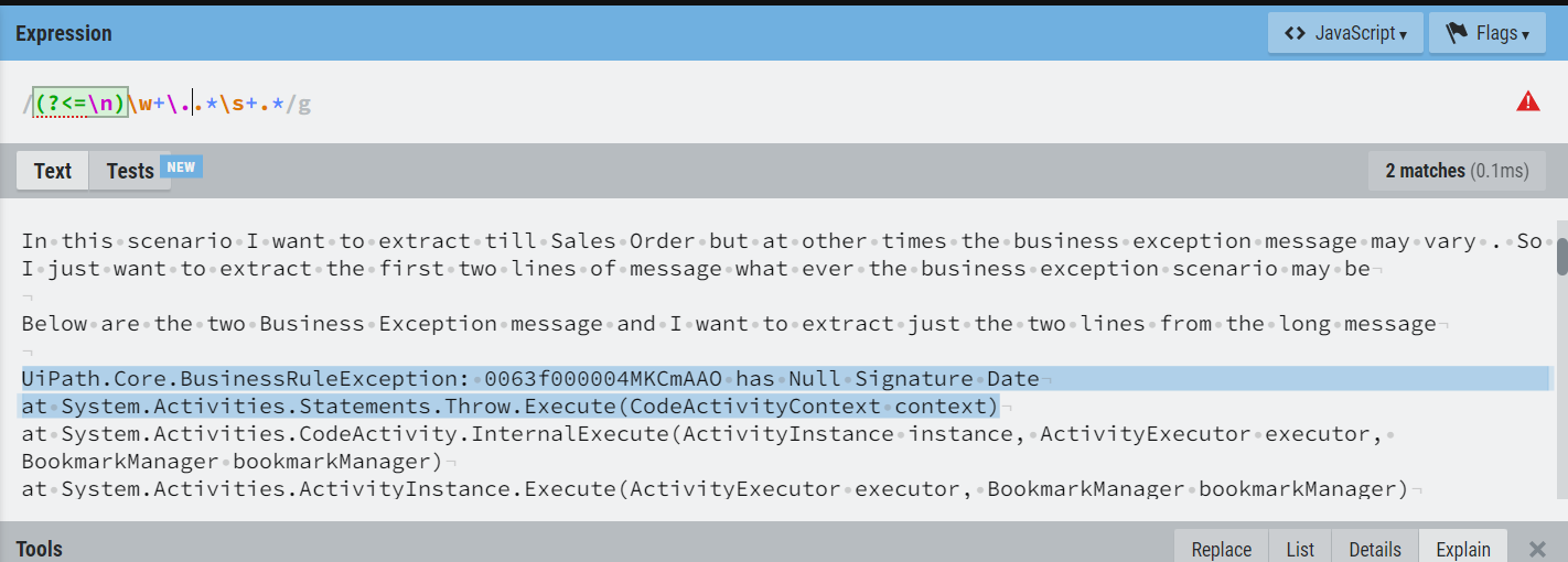 How to extract the first two lines of Exception - Studio - UiPath Community Forum