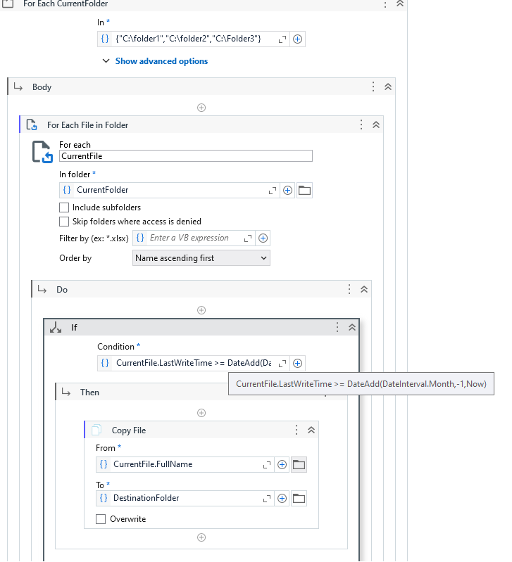 How To Look at Multiple Folders Under Different Locations and Copy ...