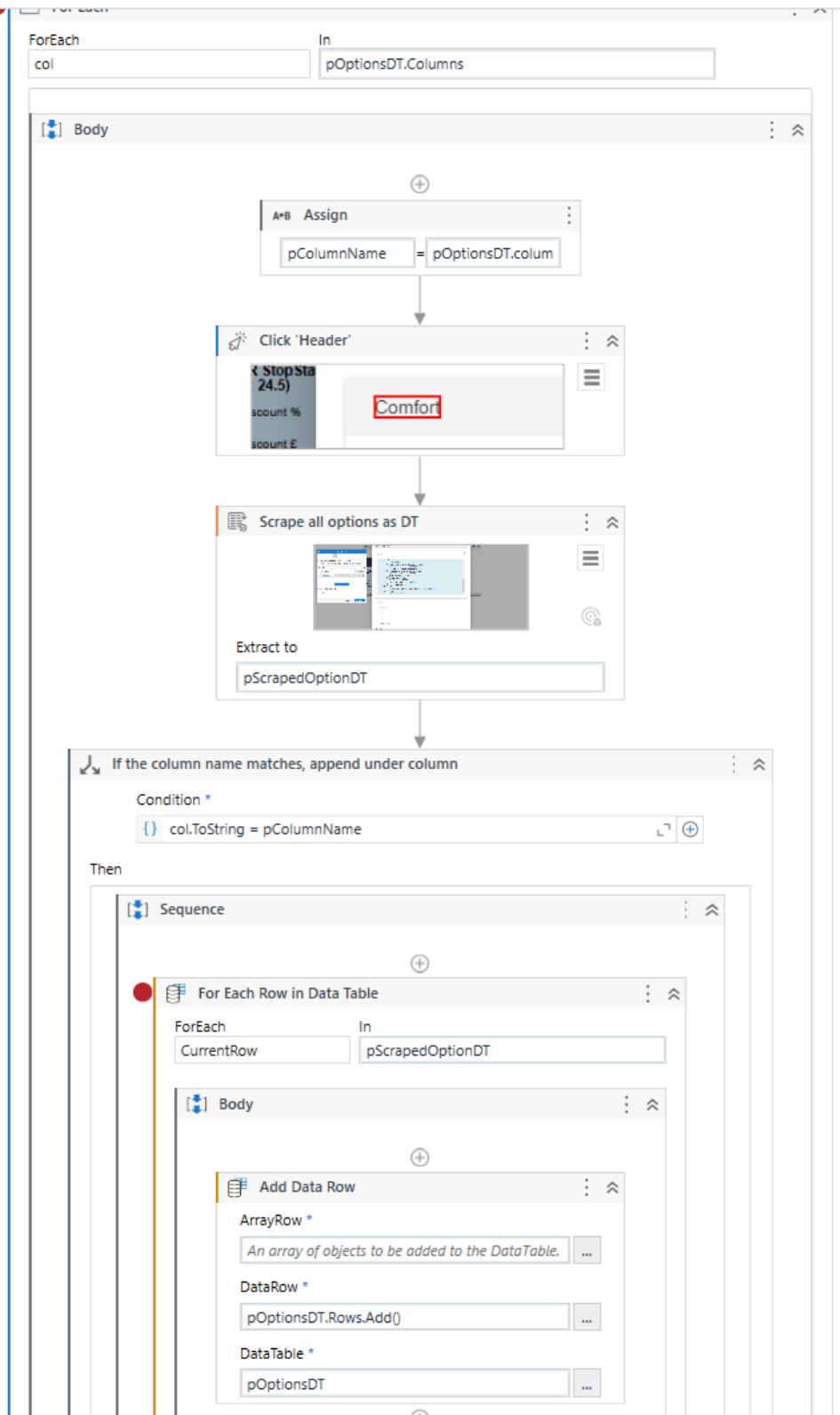 Transferring a data table to a specific column of another - Activities - UiPath Community Forum