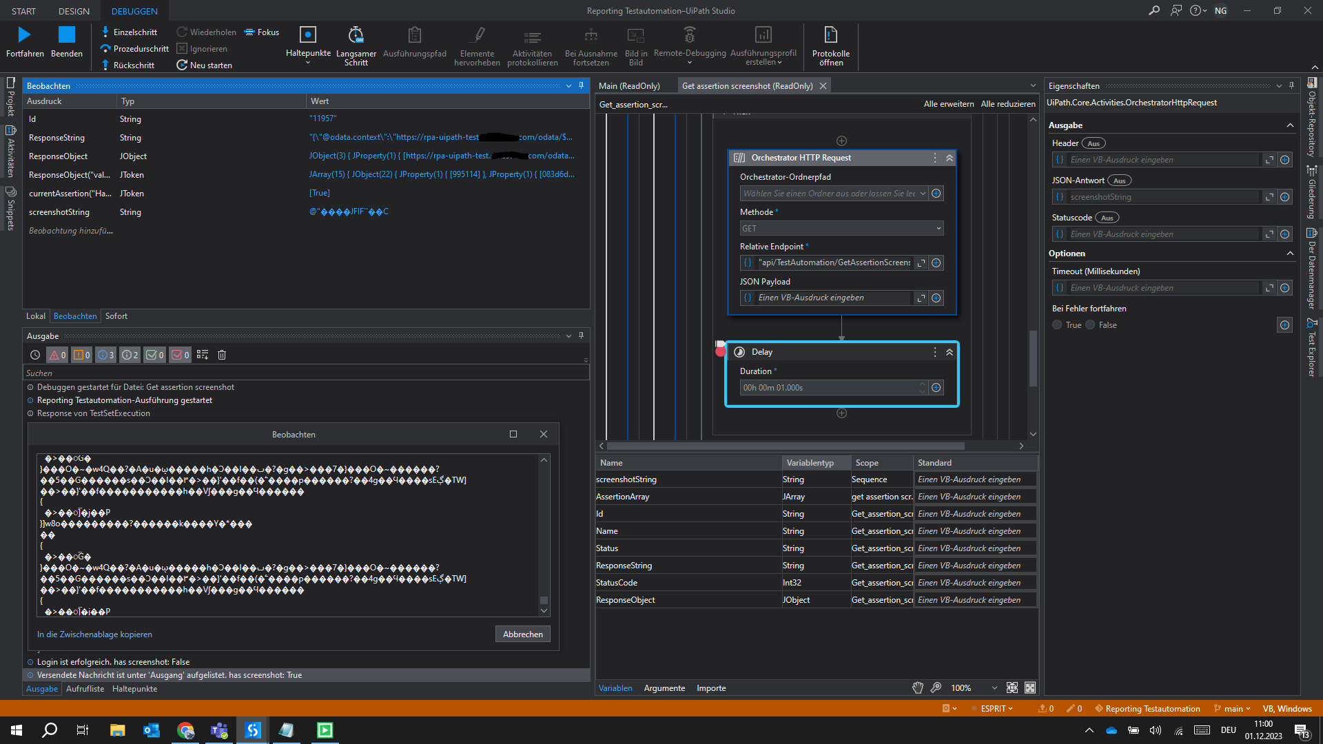 How Can I Get The Screenshot Of An Failed Assertion Using The Odata Api Orchestrator Uipath