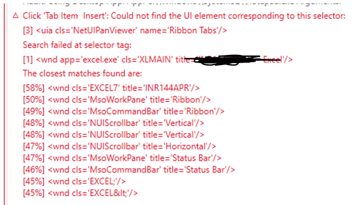 Click activity. Could not find the UI element corresponding to this selector - Studio - UiPath ...