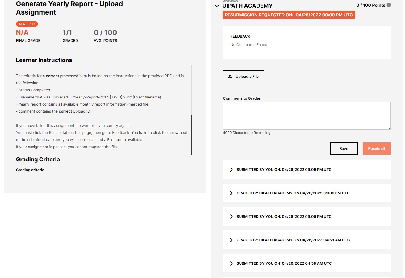 Generate Yearly Report score - Academy Feedback - UiPath Community Forum