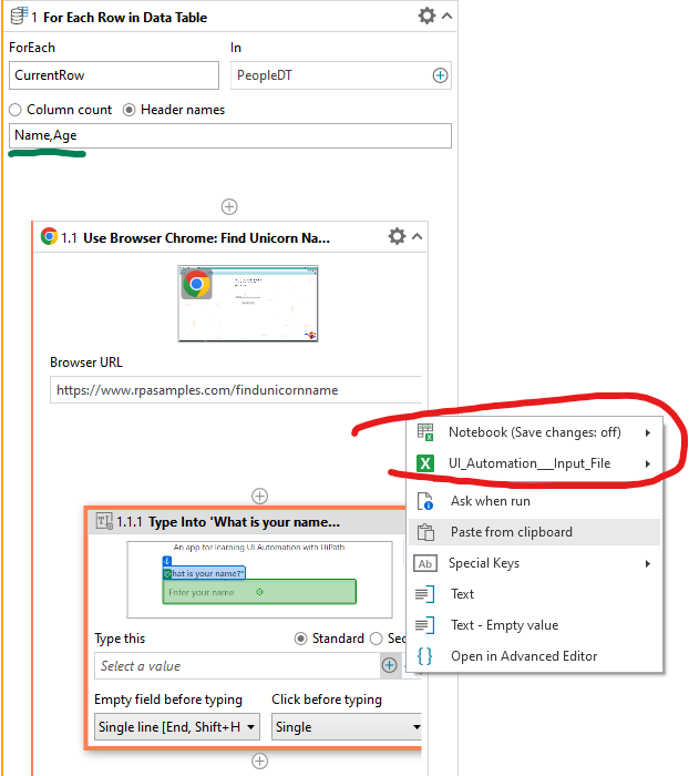 For Each Row In DataTable Header Names StudioX StudioX UiPath