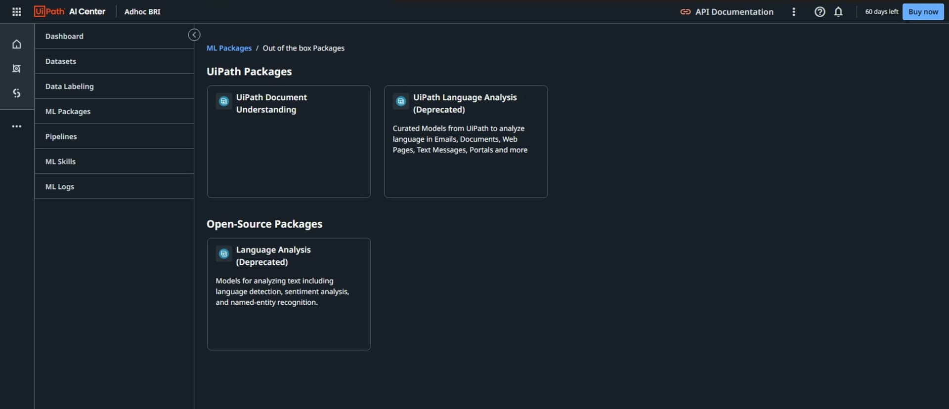 Out-of-the-Box Image Analysis Missing in ML Packages (AI Center) - AI ...