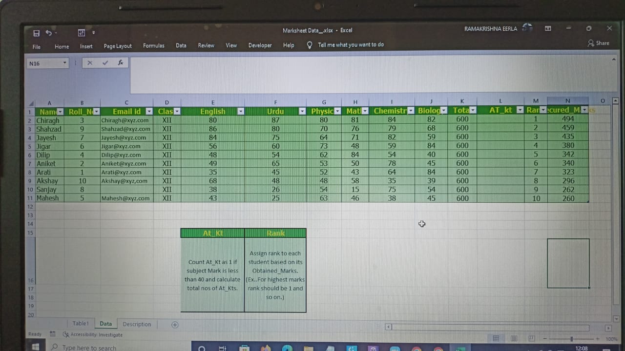 How To Loop Through Each Row In Excel And Increase Count If Row Has Marks