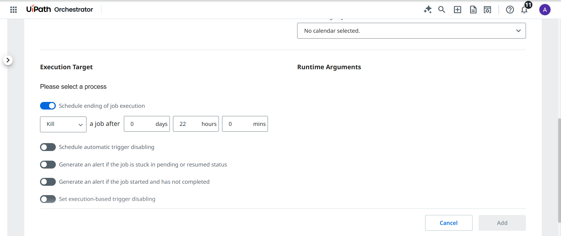 How to use Schedule ending of job execution toggle in queue trigger - Orchestrator - UiPath ...