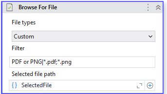 How to set filters in the Browse For File activity - Vote on Tutorials ...